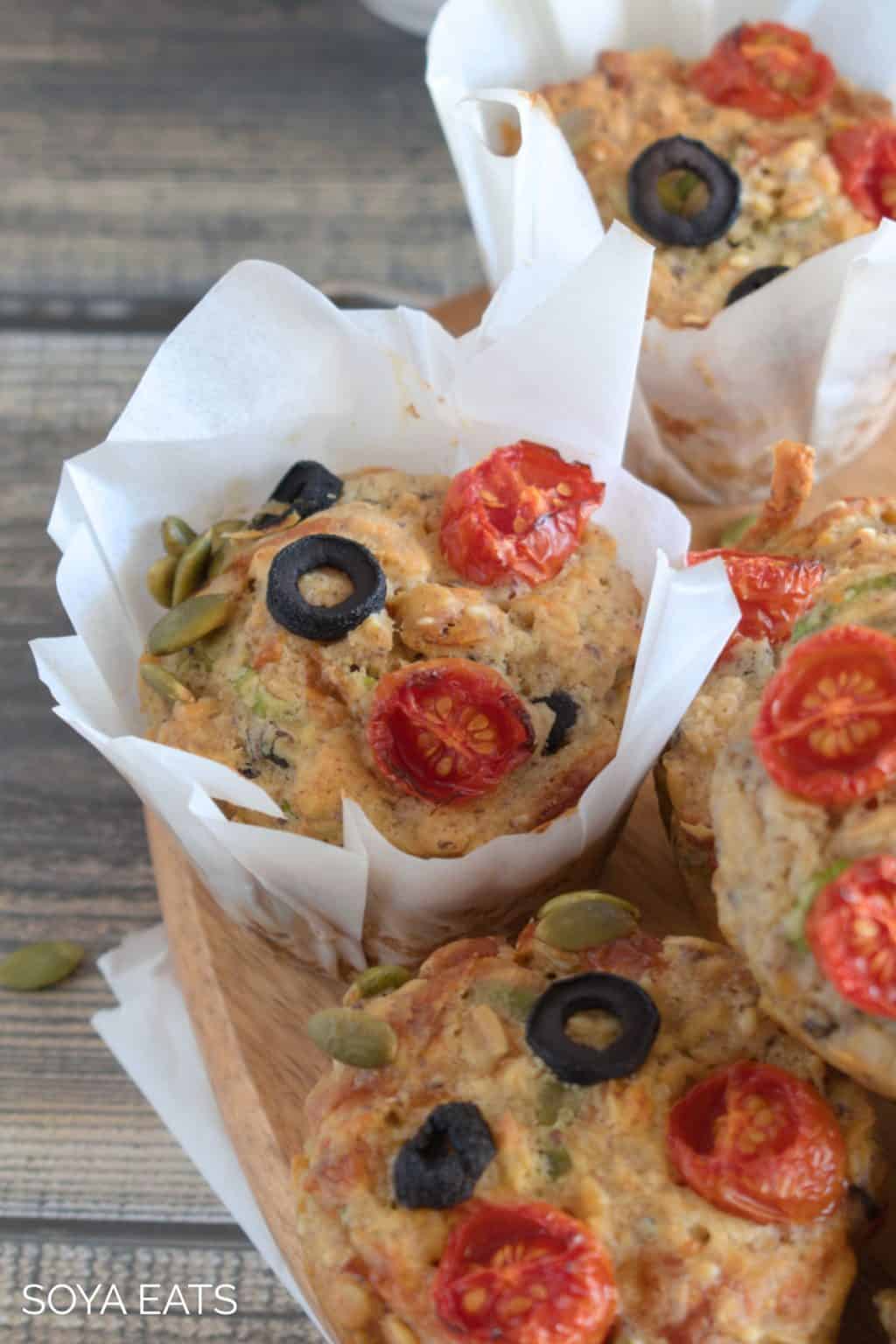 Savory Vegan Muffins With Sundried Tomatoes | Soya Eats